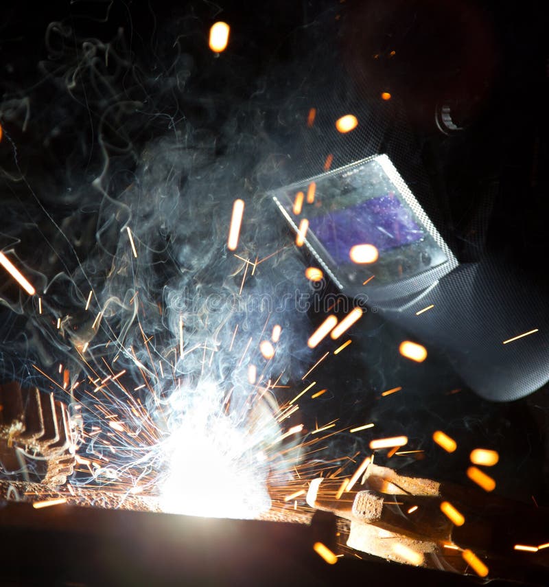 Welder in action stock photo. Image of steel, industry - 35335006
