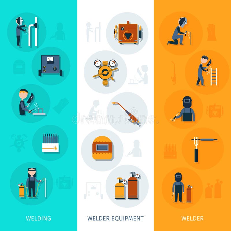 Welder Banner Vertical stock vector. Illustration of machine - 51596121
