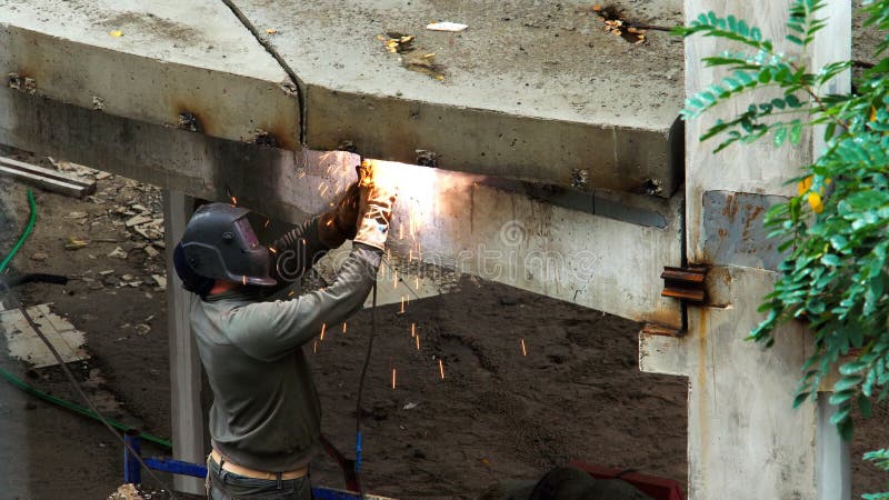 Welder at a Construction Site. Welding Work at a Construction Site ...