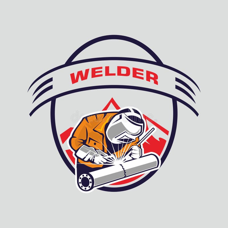 Welder with Emblem Logo , Welder Logo Stock Illustration - Illustration ...