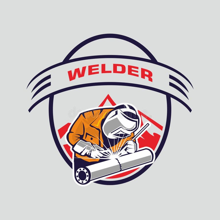 Welder with Emblem Logo , Welder Logo Stock Illustration - Illustration ...