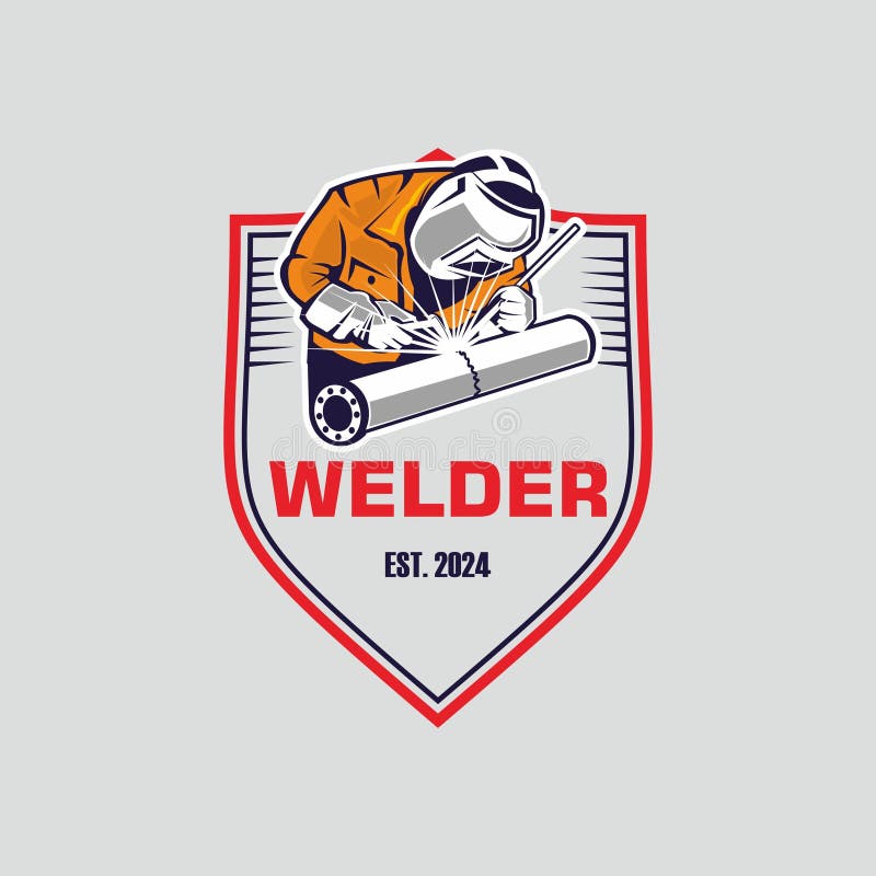 Welder with Emblem Logo , Welder Logo Stock Illustration - Illustration ...