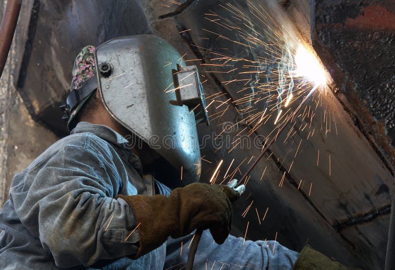 Welder and fire stock photo. Image of work, manufacturing - 5125670