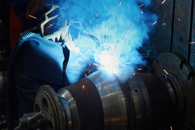 A Welder Makes a Valve for the Gas Industry Stock Image - Image of ...