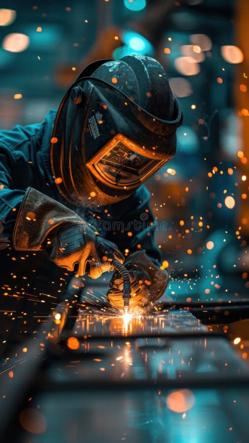 Welder Performing Metal Welding Stock Photo - Image of craftsmanship ...
