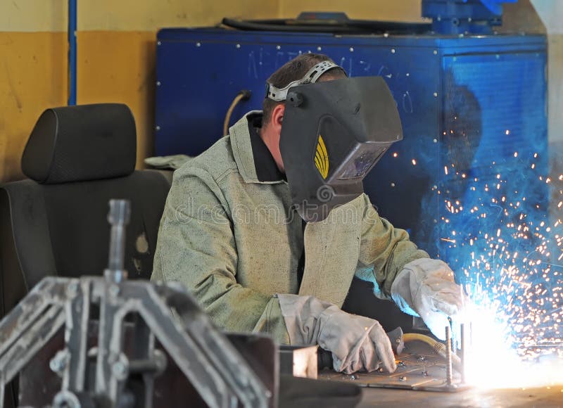 Welder with Protective Mask. Stock Image - Image of profession, mask ...