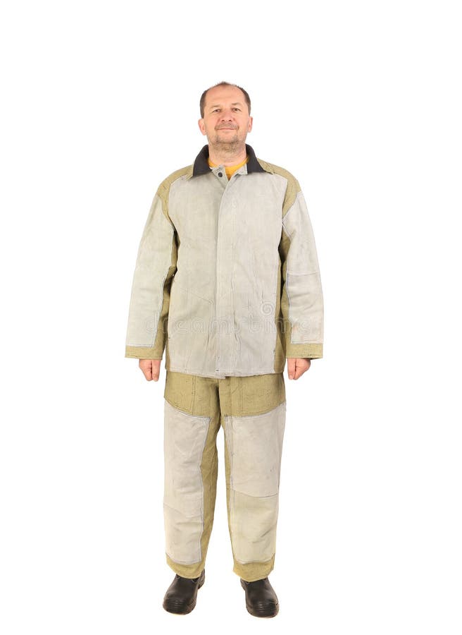 Welder in Uniform Talking on Phone. Stock Image - Image of uniform ...