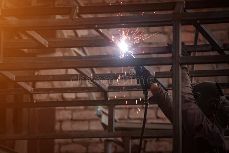Welder Weld Frame Iron Construction Stock Image - Image of business ...