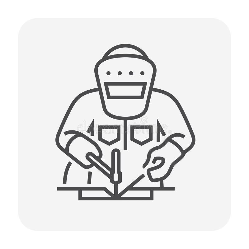 Welder welding icon stock vector. Illustration of goggle - 179355210