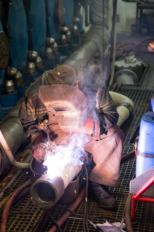Welding on ship hull stock image. Image of skilled, labor - 21652951