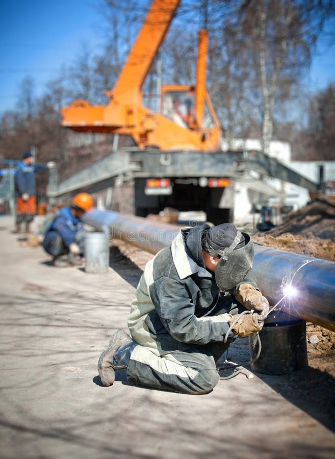 Welding pipe stock image. Image of bundle, industry, welder - 41963301