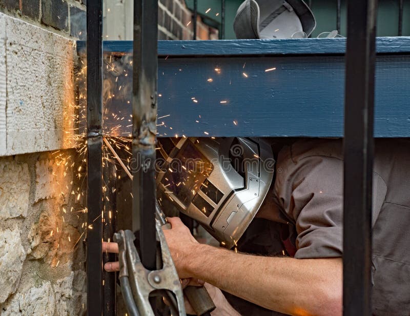 Welder Welding Post Seam stock image. Image of gray - 102091915