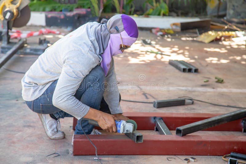 The Welder is Welding the Structure on the Floor Stock Photo - Image of ...