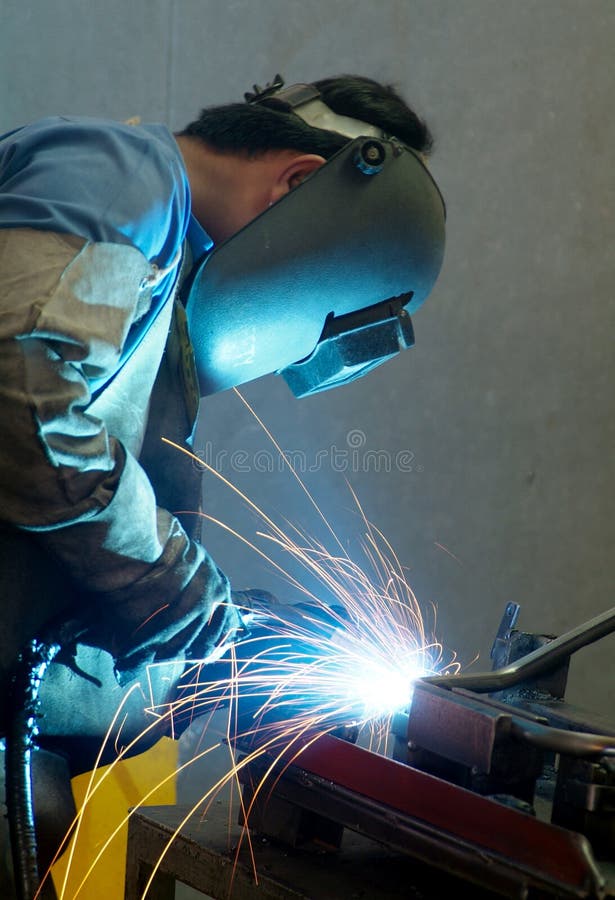 Welder at work stock photo. Image of work, metal, flame - 1102456