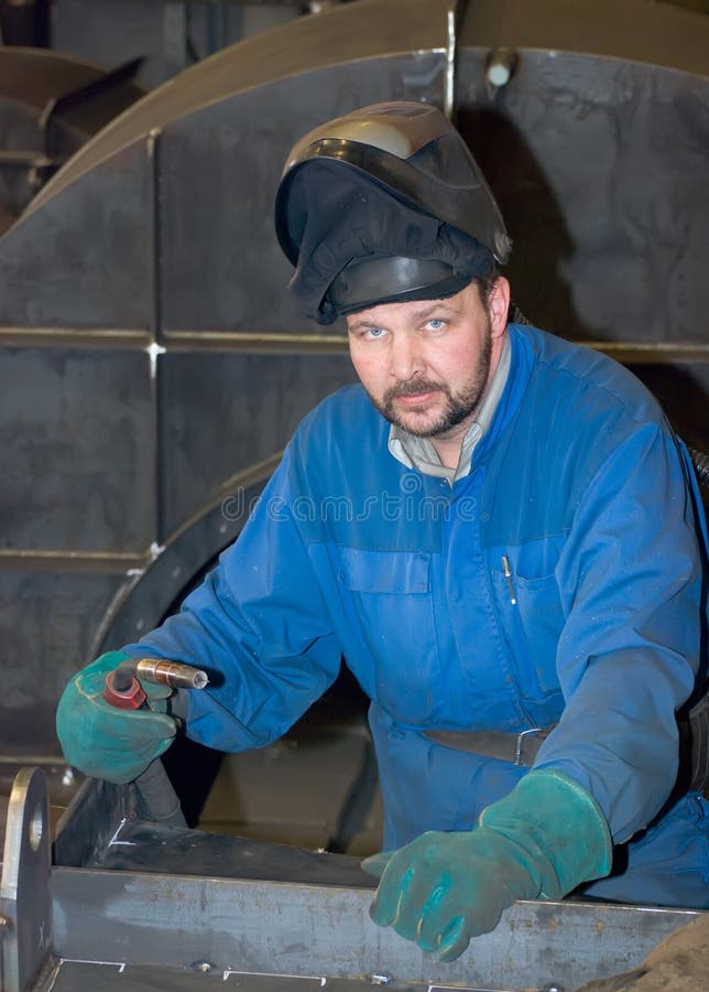Handsome Welder stock photo. Image of hispanic, latino - 6189332