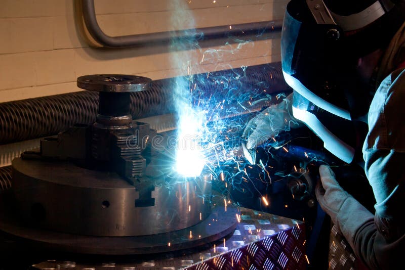 Welder at work stock image. Image of spark, works, male - 22145049