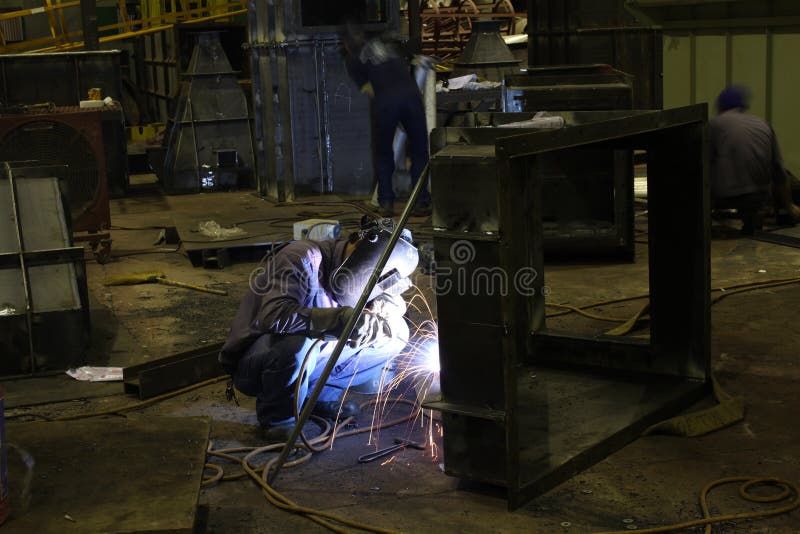 Welder at work stock image. Image of manufacturing, factory - 28306889
