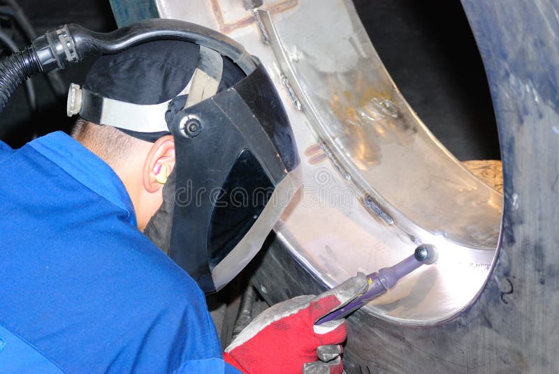 Welder at work. stock photo. Image of adult, industry - 6353366