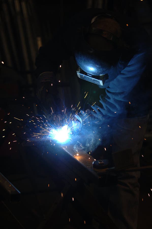 Welder at work stock photo. Image of laboring, flash, technology - 8035362