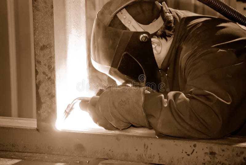 Welder at work. stock photo. Image of spark, laborer, repair - 8774518
