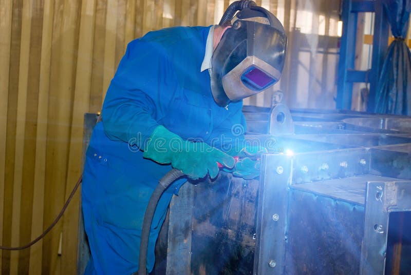 Welder at work. stock photo. Image of repair, spark, improvisation ...
