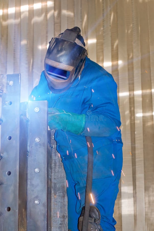 Welder at work. stock image. Image of fabricate, protection - 8775077