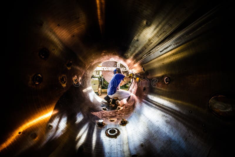 Welder at Work in Industrial Environment Stock Image - Image of steel ...