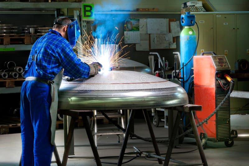 Welder at Work in the Plant Editorial Stock Photo - Image of welder ...