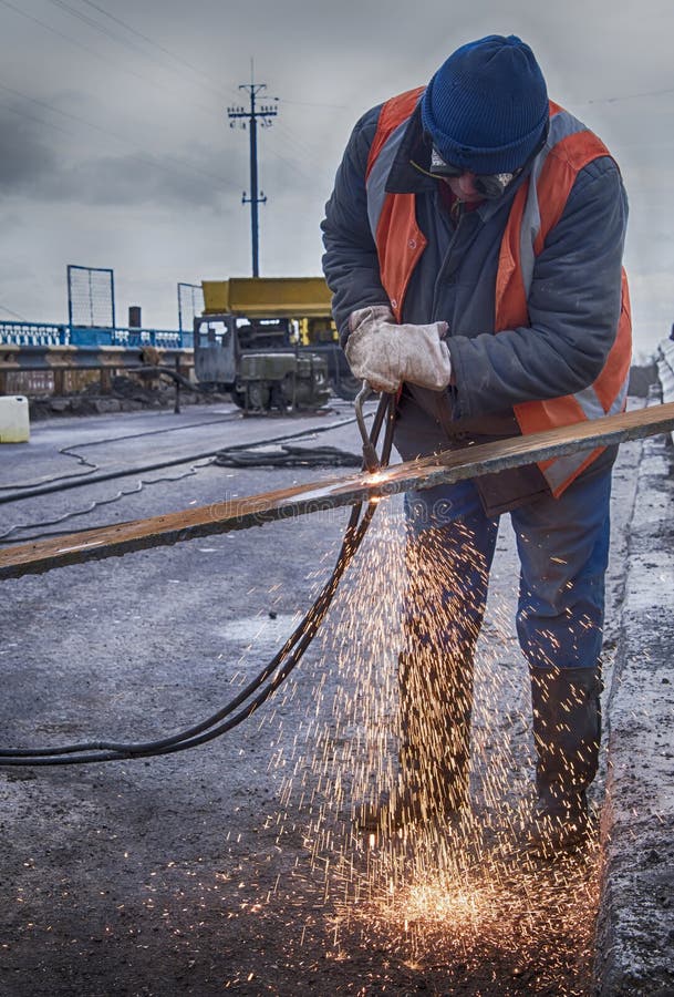 Welder at work stock image. Image of weld, welding, ironwork - 5397595