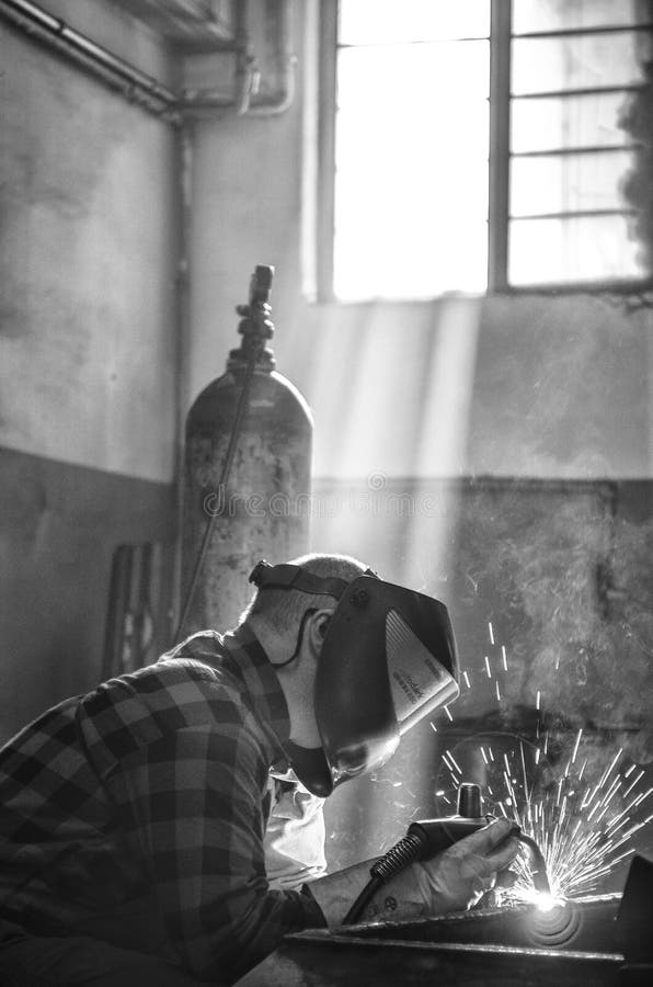 Welder at Work, Welding Iron Editorial Image - Image of metalwork ...