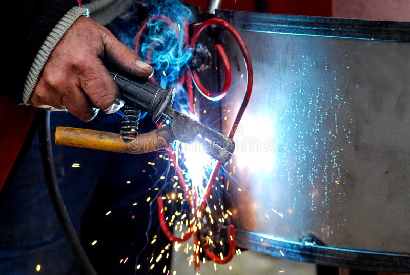 Welder at work, welding stock photo. Image of manufacturer - 52417214
