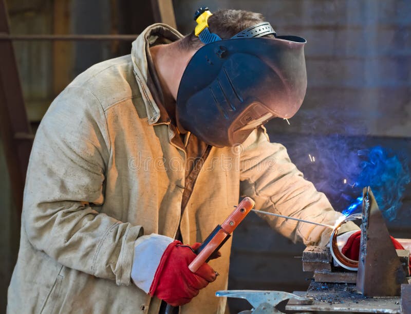 Welder at work stock image. Image of skilled, laborer - 56402861