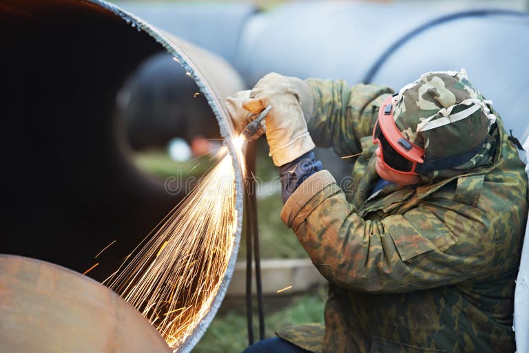 Welder Worker with Flame Torch Cutter Stock Photo - Image of dangerous ...