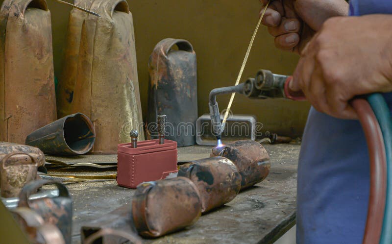 Welder Working on Iron To Make Cowbell Stock Photo - Image of jobs ...