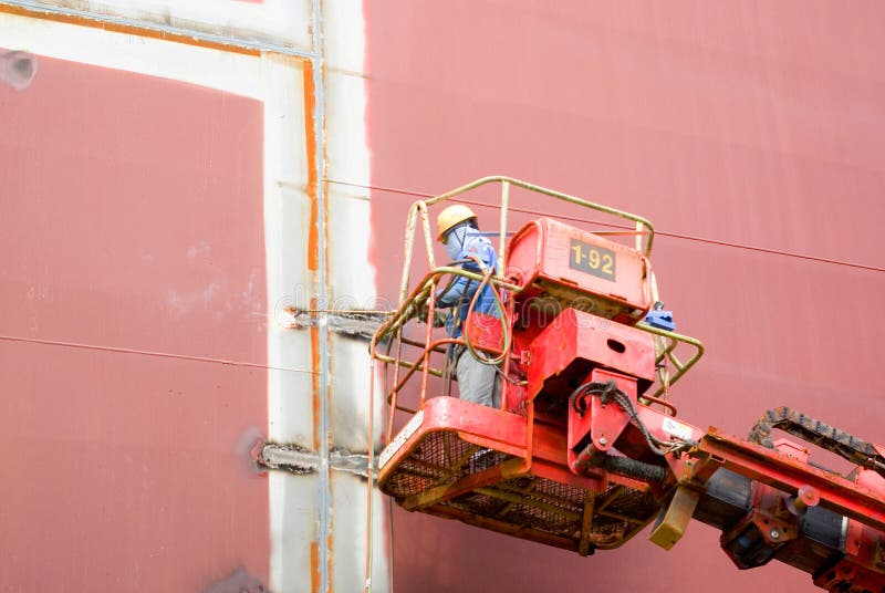Welding on ship hull stock image. Image of skilled, labor - 21652951
