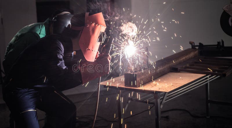 The welder is working stock photo. Image of craftsman - 173771644