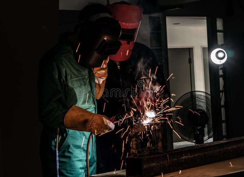 The welder is working stock photo. Image of manufacturing - 173771680