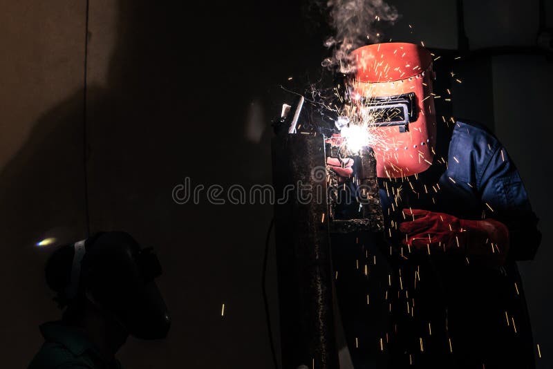 The welder is working stock image. Image of industrial - 173771831