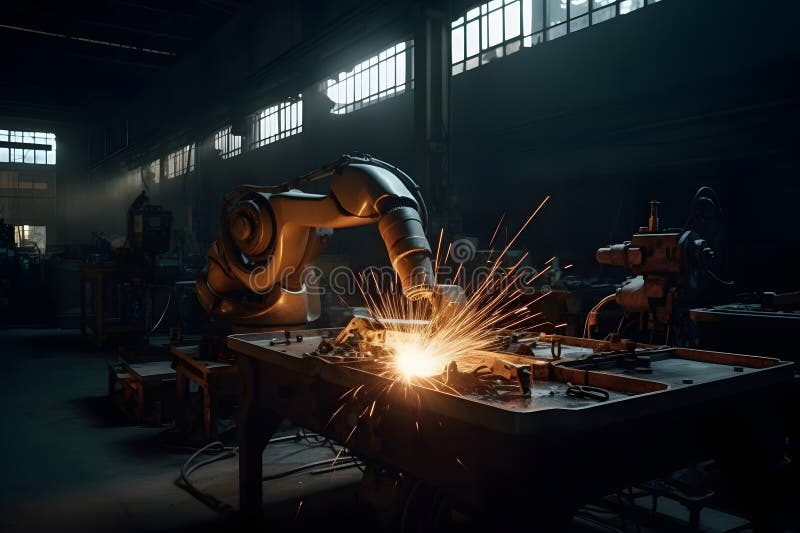 Welder Working in the Workshop. Generative AI. Stock Illustration ... Welder Working in the Workshop. Generative AI. Stock Illustration ...
