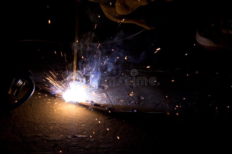 Welding in action stock photo. Image of electric, equipment - 87735724