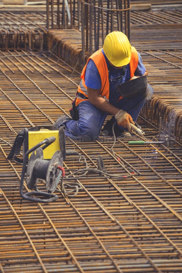Welding Angled Rebar for Concrete Reinforcing 5 Stock Photo - Image of ...