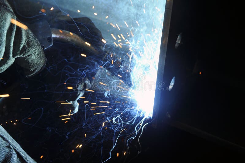 Welding Arc. the Process of Welding Products and Metal Stock Image ...