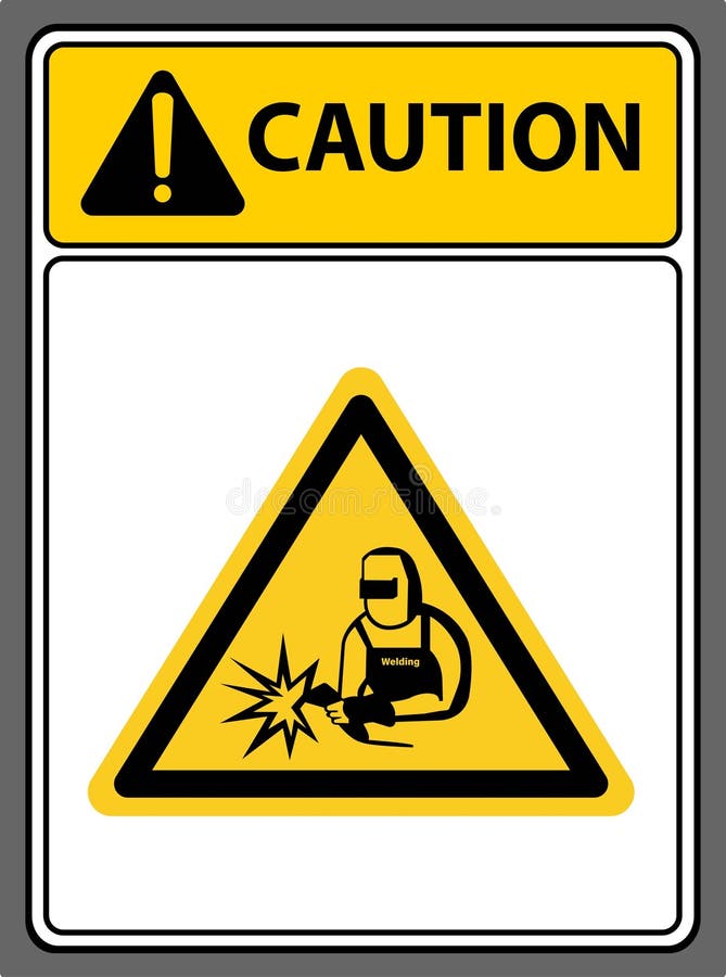 Welding Area, Warning Sign, Welding Protection Device.label Caution ...