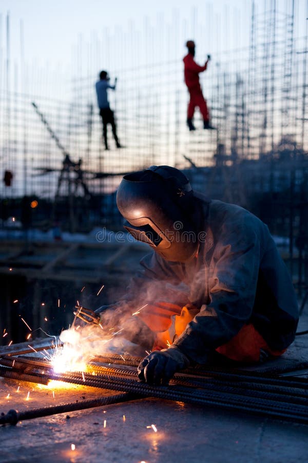 Welding and bright sparks. stock image. Image of factory - 71989665