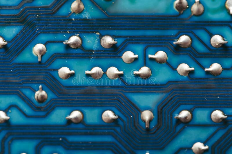 Welding Chip Blue Motherboard Electrical Equipment Stock Image - Image ...