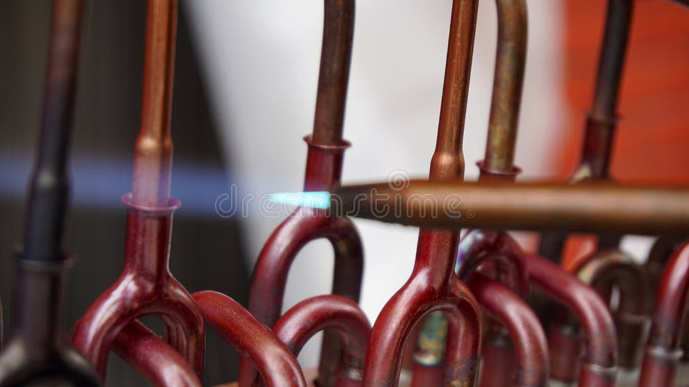 Welding of Copper Compounds Stock Image - Image of serviceman, central ...