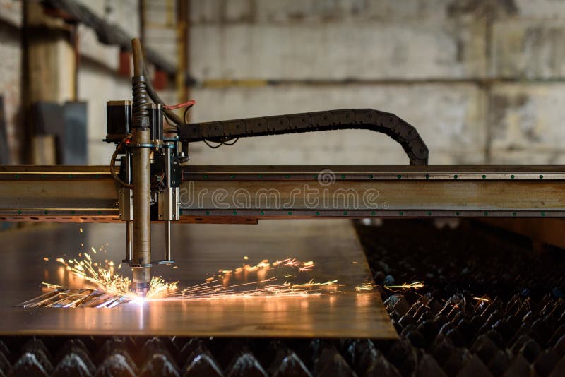 Welding Device Cutting Plate on the Heavy Industry Plant Stock Image ...