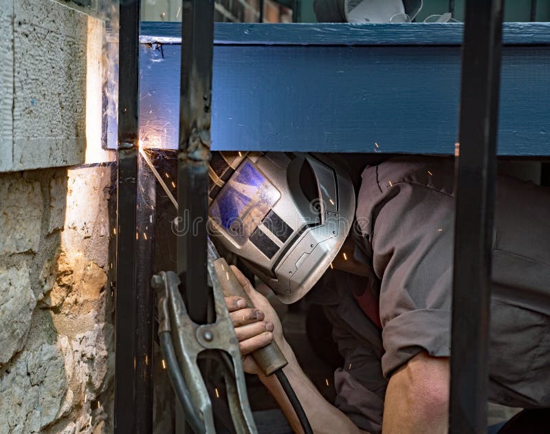 Welding from Difficult Place Stock Image - Image of industrial, fire ...