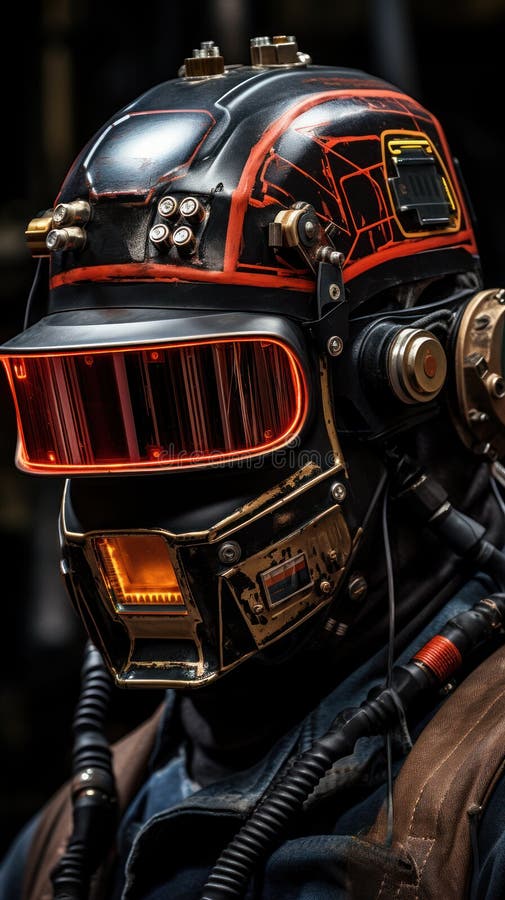 Welder mask close up stock illustration. Illustration of metalwork ...