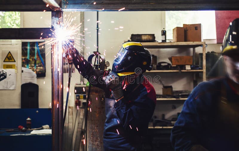 Welding and Grinding stock image. Image of life, adult - 95656163